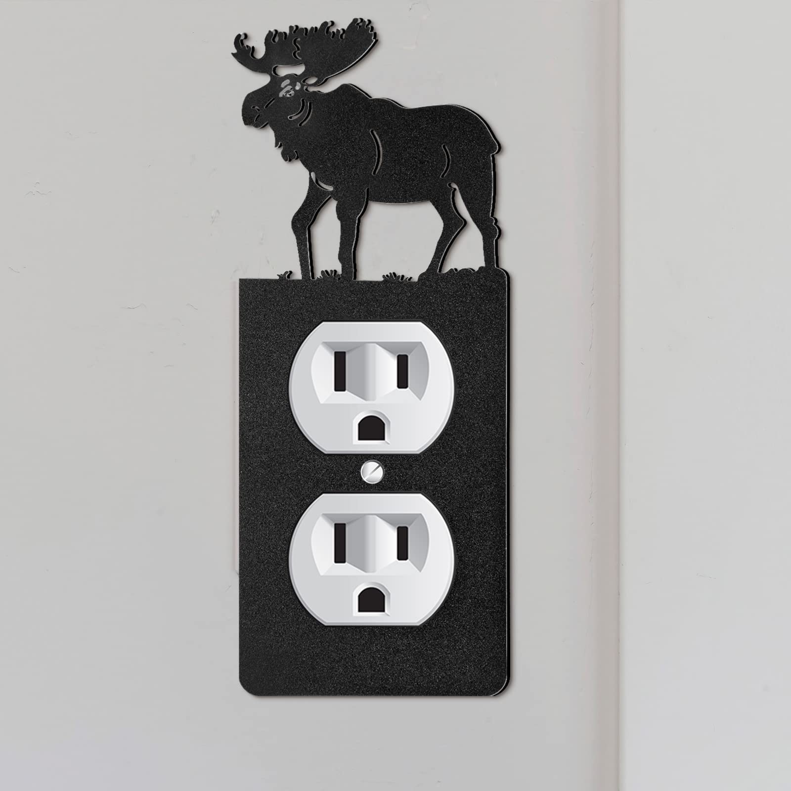 12 Pcs Metal Bear Light Switch Cover Moose Tree Mountain Elk Black ...
