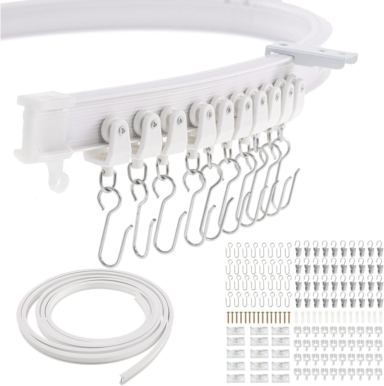 Speedy Fineline Curtain Track Set, White, 400 Cm : Amazon.co.uk: Home ...