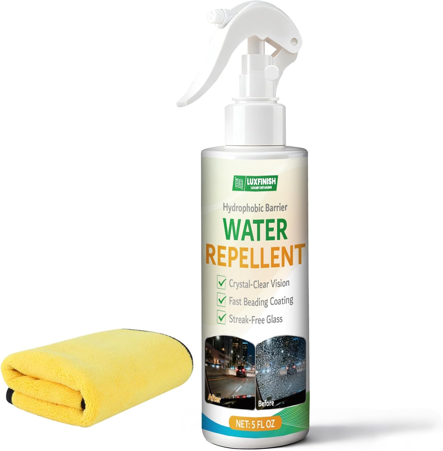 Amazon.com: LUXFINISH Glass Water Repellent Spray | Hydrophobic Rain ...