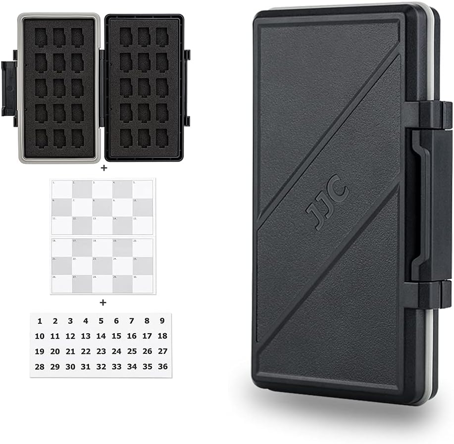 JJC Micro SD Card Case Carrying Lightweight Slim Holder Storage for 10 ...