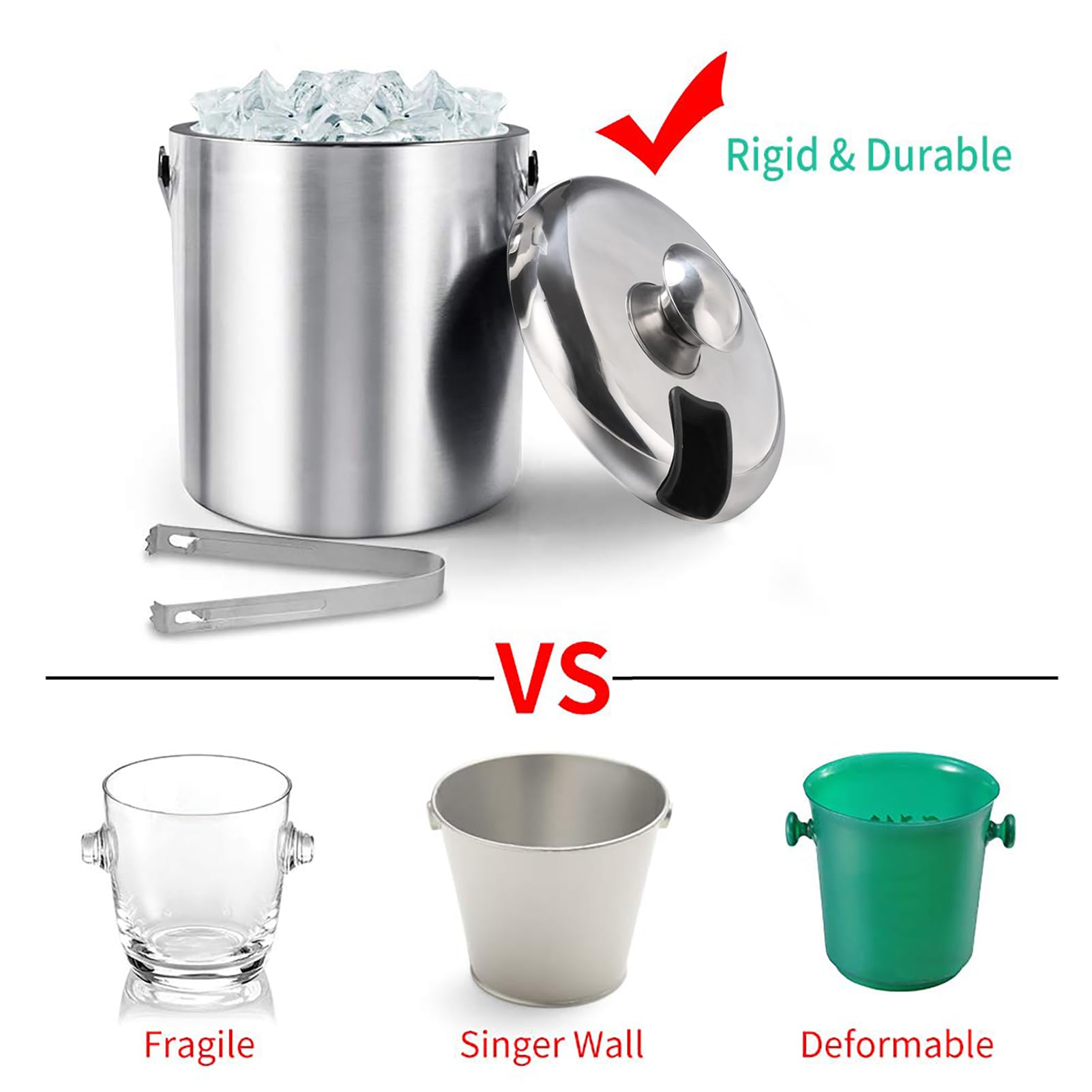 Stainless Steel Pail With Lid Stainless Steel Buckets Foodcare