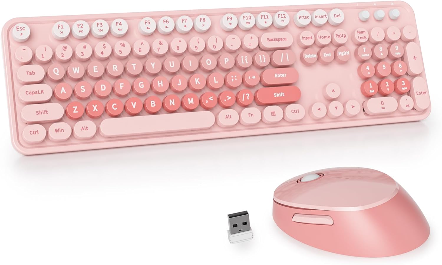 Amazon.com: GTSP Colorful Pink Wireless Keyboard and Mouse Combo ...