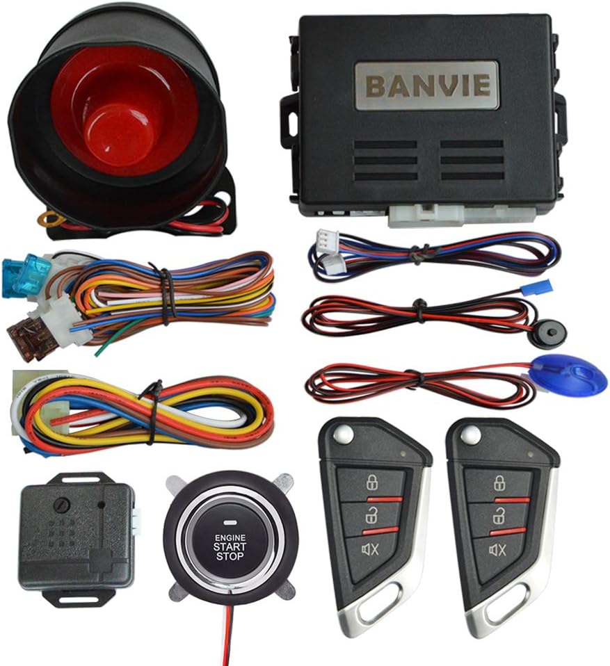 Amazon.com: BANVIE Car Alarm System with Remote Start and Smart Push ...