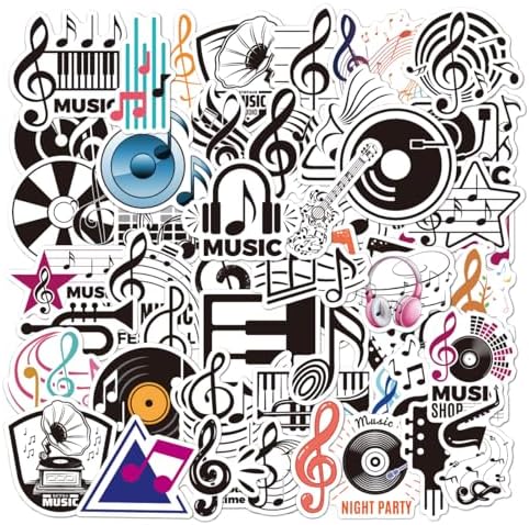 Amazon.com: Music Stickers - 50 PCS Music Note Stickers Motivational ...