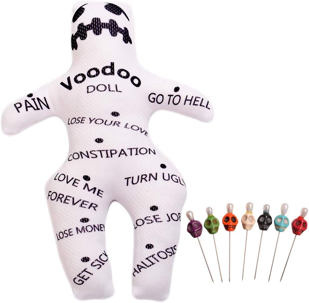 Amazon.com: GRACEART 9 inch Voodoo Doll Revenge Spell with 7 pcs Skull ...