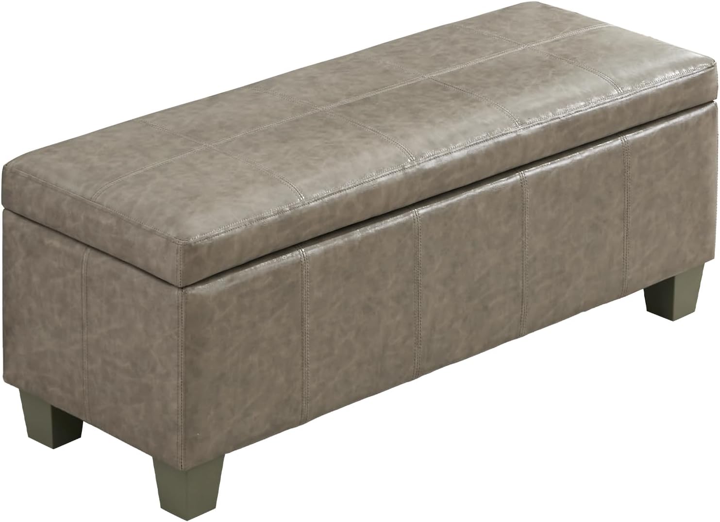 Amazon.com: WUTUTUEE 41" Faux Leather Storage Ottoman, Rectangle ...