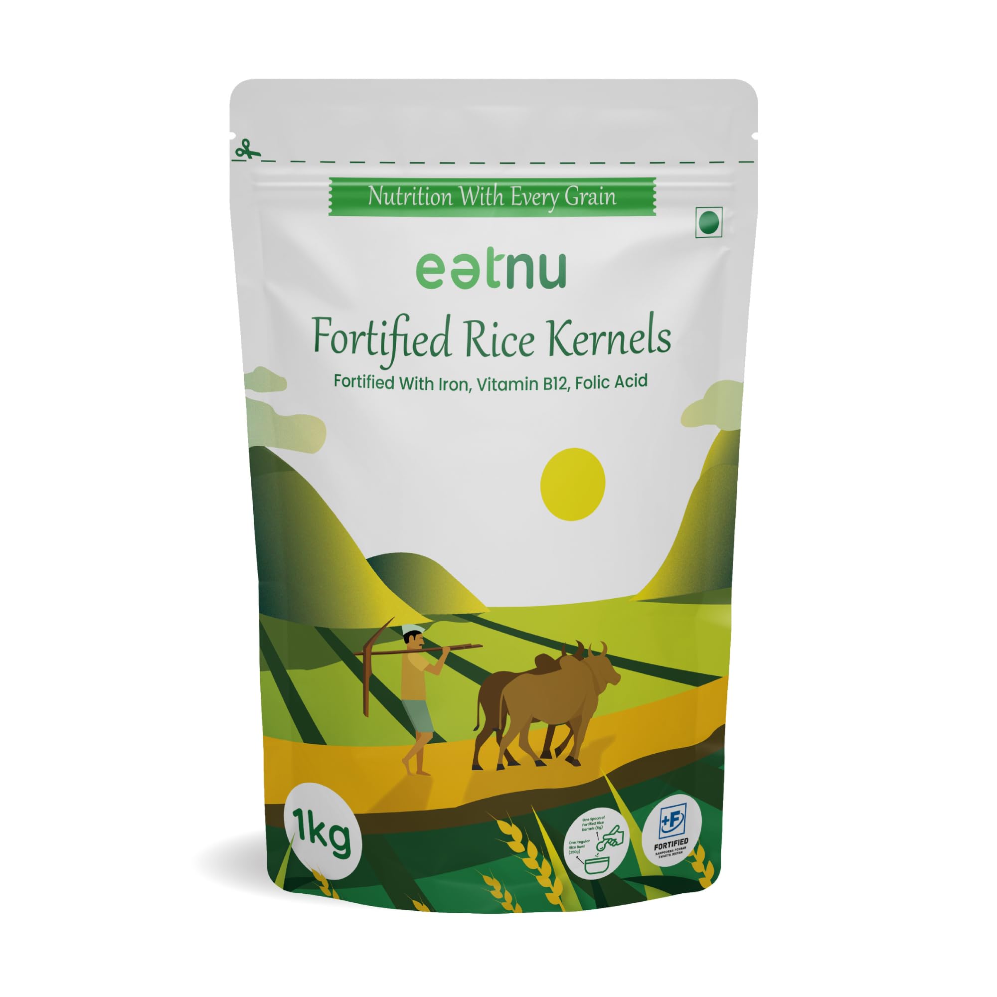 Eatnu Fortified Whole Rice Kernels Iron Vitamin B12 Folic Acid ...