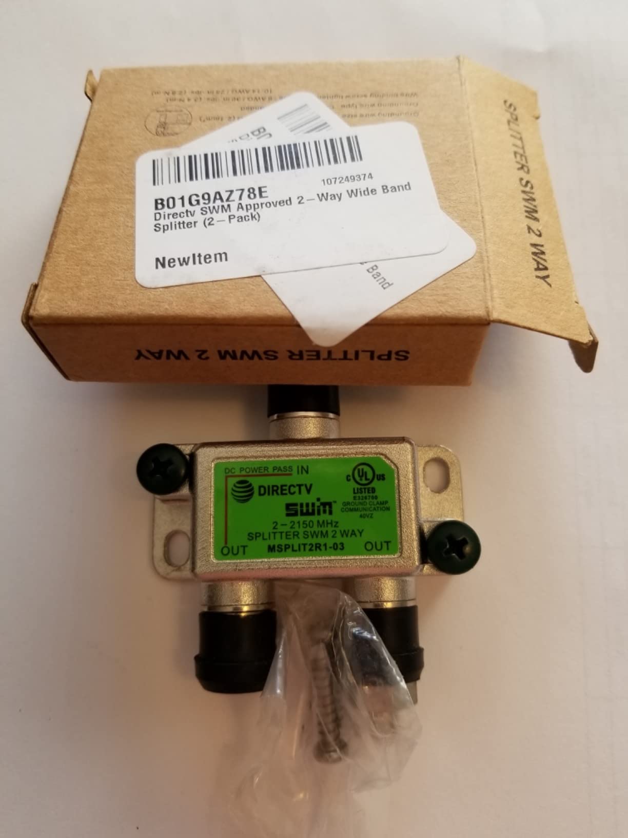 Amazon.com: Directv SWM Approved 2-Way Wide Band Splitter (2-Pack ...