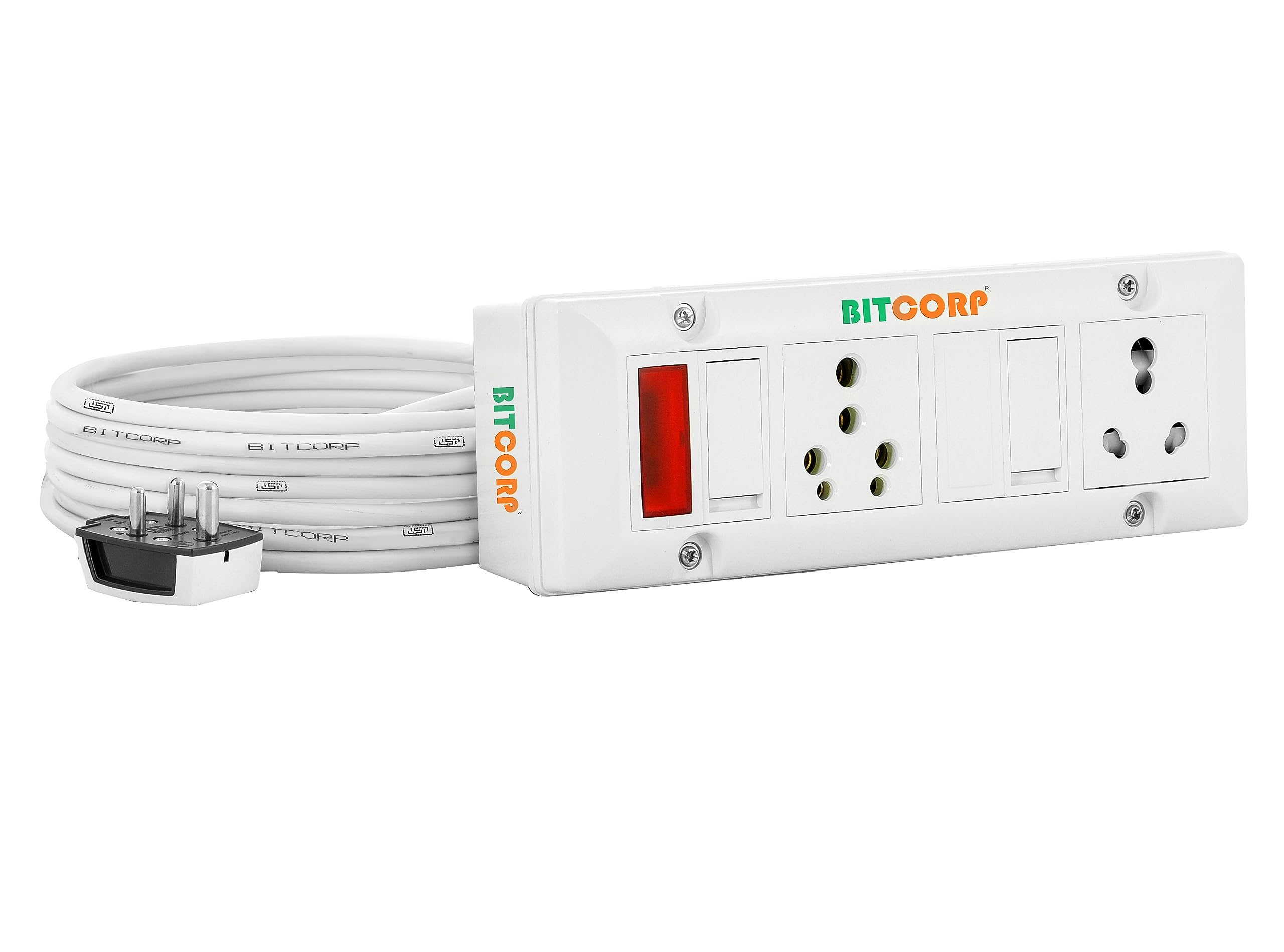 Buy Bitcorp Extension Cord (3500W) 15A 16A 20A Spike Guard Thermal ...