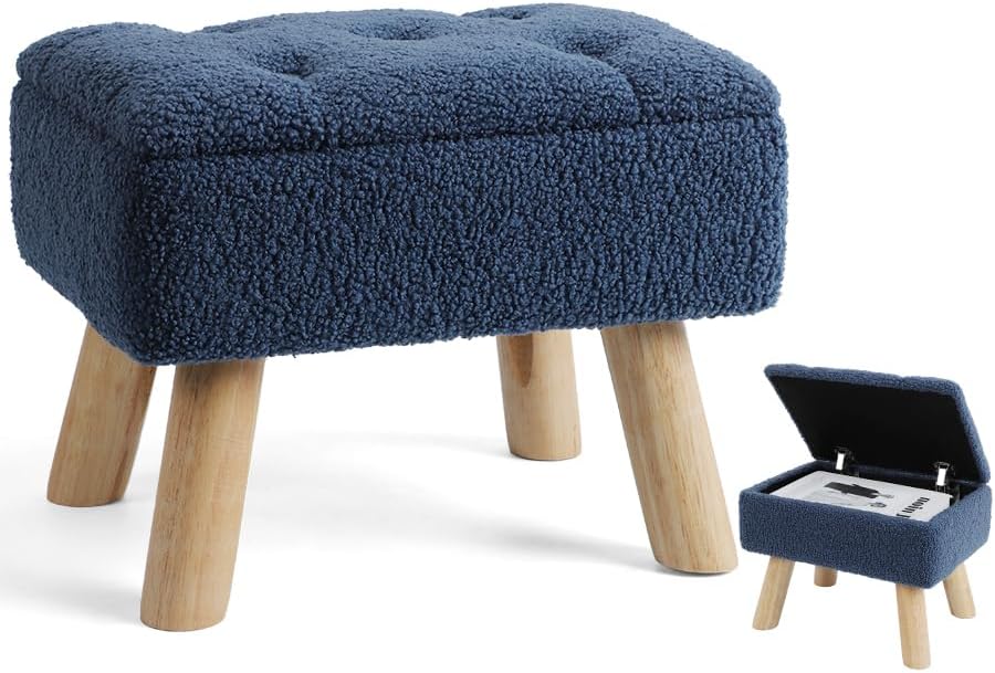 Amazon.com: FAGAGA Small Footstool Ottoman, Footstool with Adjustable ...