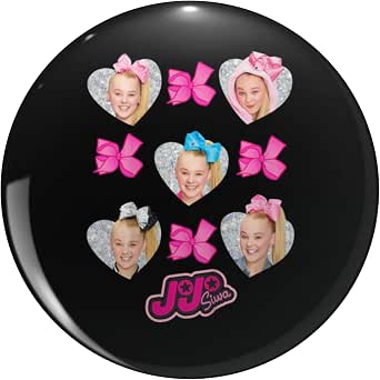 Amazon.com: Kids Nickelodeon Jojo Siwa Heart Portraits & Bows Pin Round ...