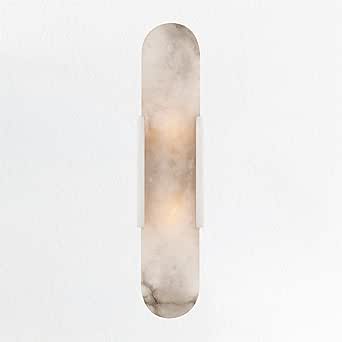 Alabaster Elegance Backplate Sconce,Wall Light for Bathroom,Living Room,Kitchen,Bedroom (Brushed ...