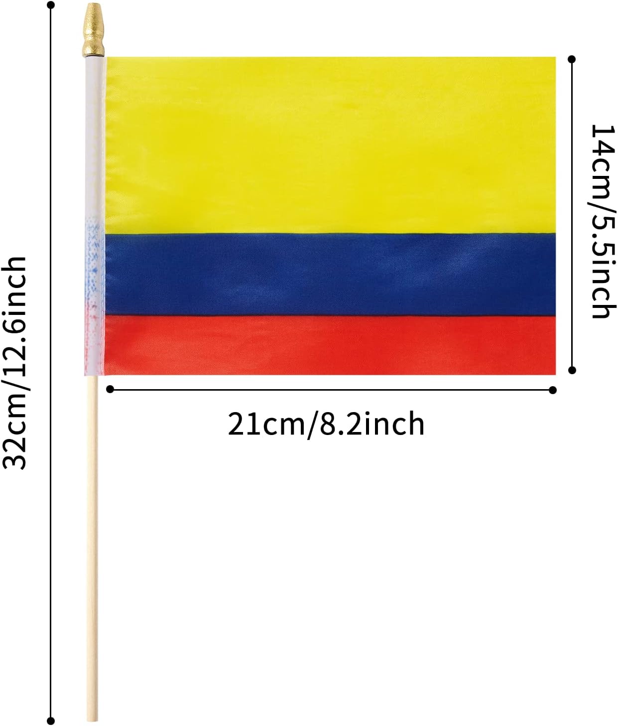 Paquete de 25 banderas pequeñas de madera con bandera colombiana de ...