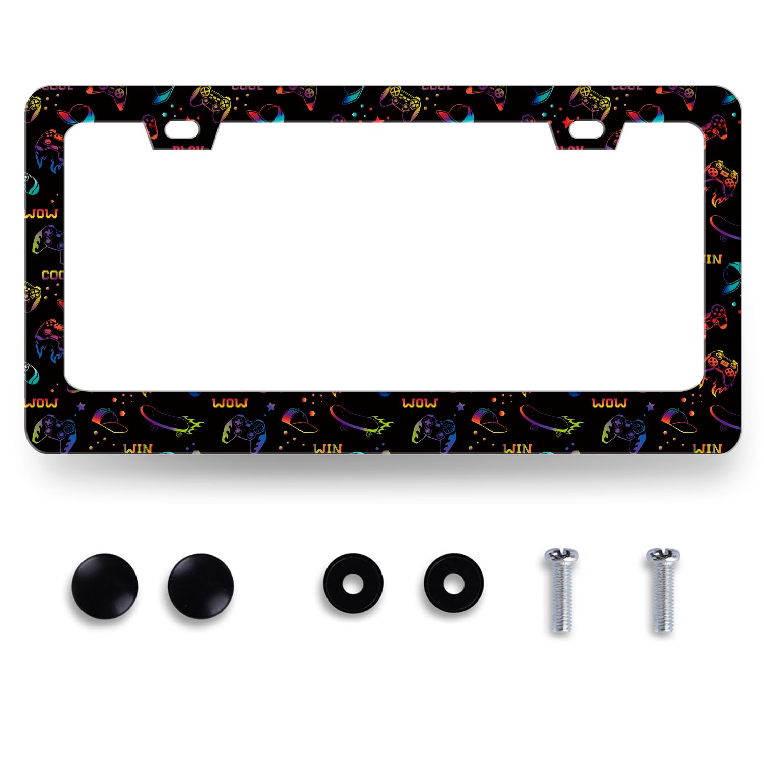 Amazon.com: Funny Game License Plate Frame Colroful Games Console Gamer ...