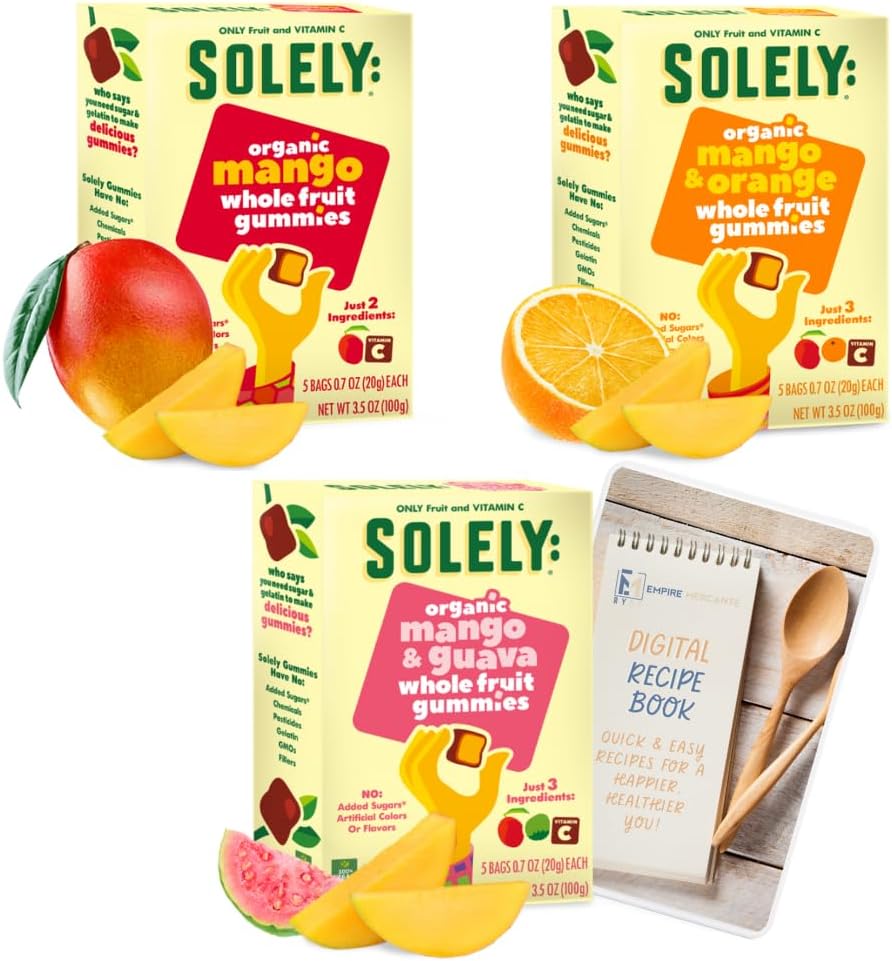 Amazon.com: SOLELY - Organic Fruit Jerky Variety Pack - 8 Flavors, 8 ...