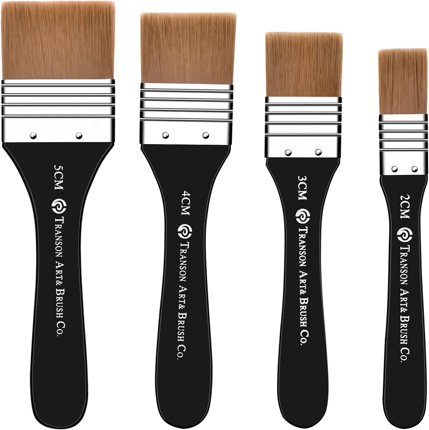 Paint Brushes for Acrylic Oil 4 pcs Large Flat Artist Brushes, Premium ...