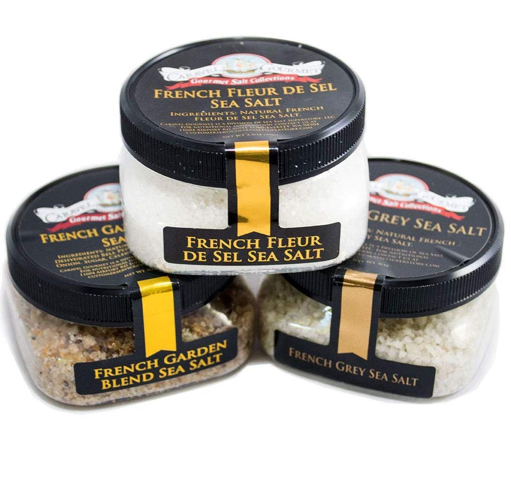 Amazon.com : Classic French Sea Salt 3-Pack: Fleur de Sel, French ...