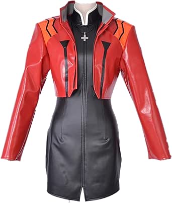 Amazon.com: Katsuragi Misato Red Set Cosplay Costume - Reproduction of ...