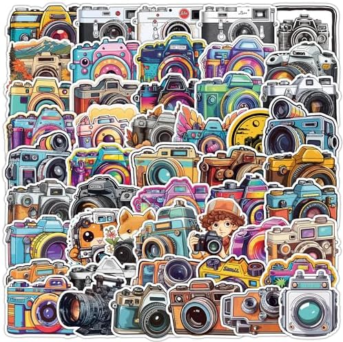 Amazon.com: 50 Pcs Vintage Camera Stickers Pack for Water Bottle ...