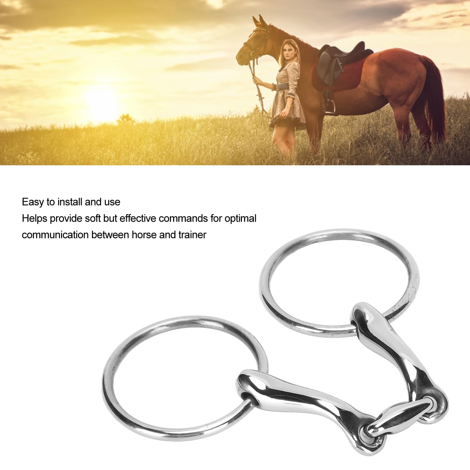 Horse Snaffle Bit Hand Carved Stainless Steel Horse Mouth Bit Rustproof ...