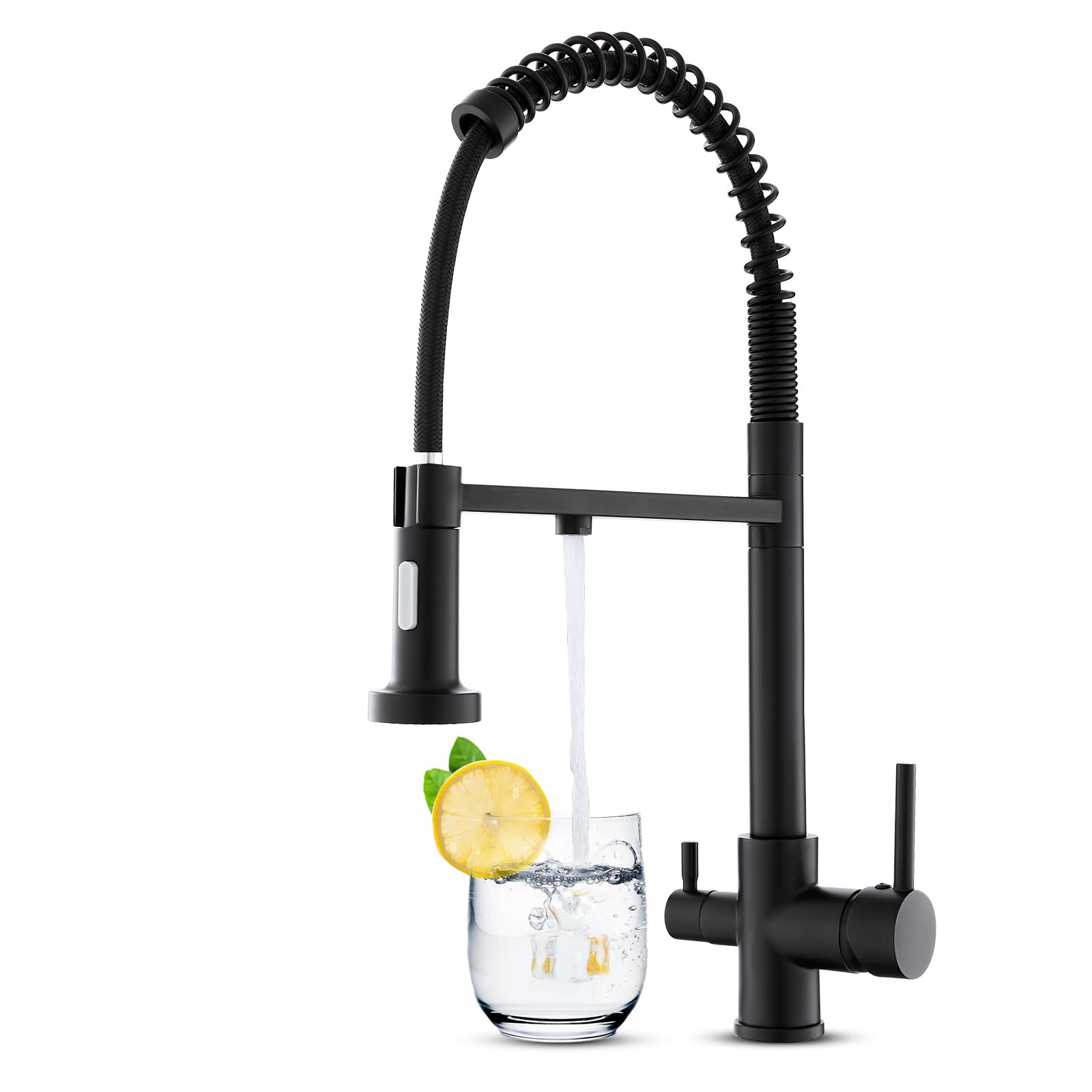 KEOKBON 3 Way Tap with Pull Out Sprayer(2 Mode) for Kitchen Sink ...