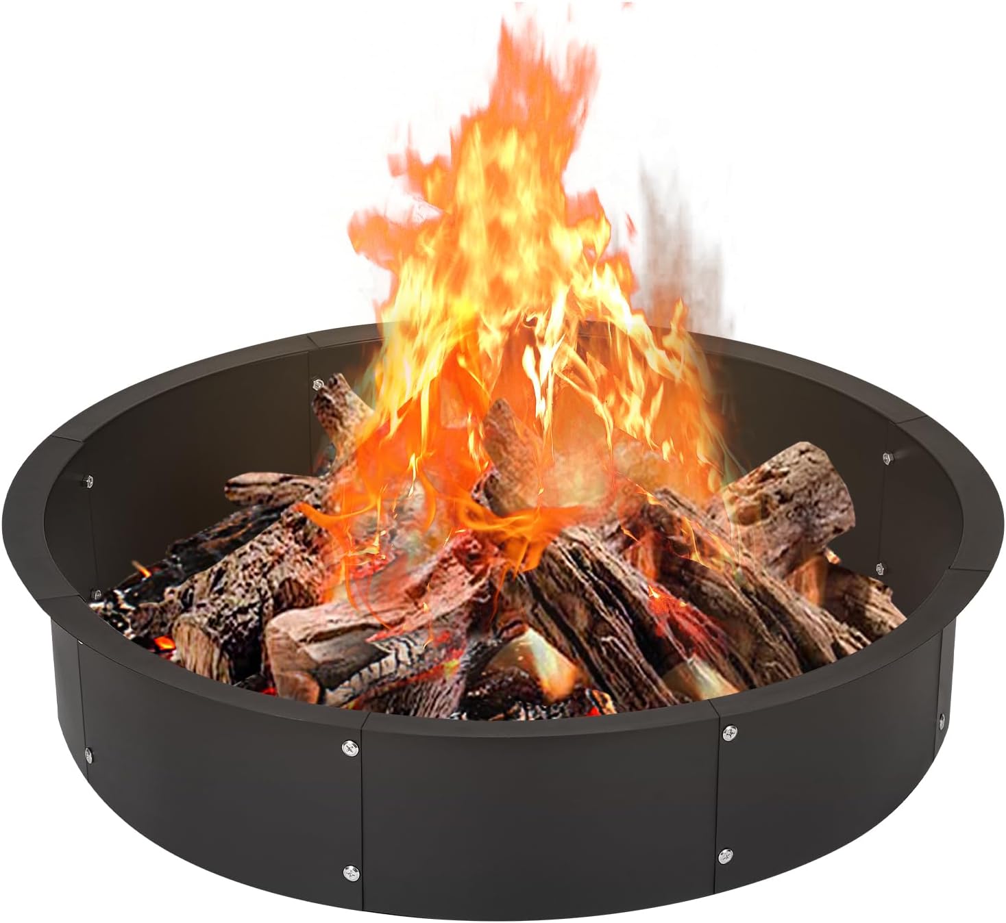 Amazon.com: GJWCVL Fire Pit Ring Outdoor Wood Burning Fire Pit Liner 27 ...