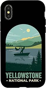 Amazon.co.jp: iPhone X/XS Yellowstone Shirt Vintage Fishing Yellowstone ...