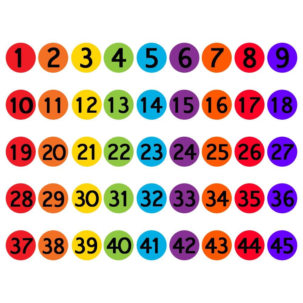 Buy FOONEE 36 Packs Number Spot Markers, 1-36 Classroom Circles Carpet ...