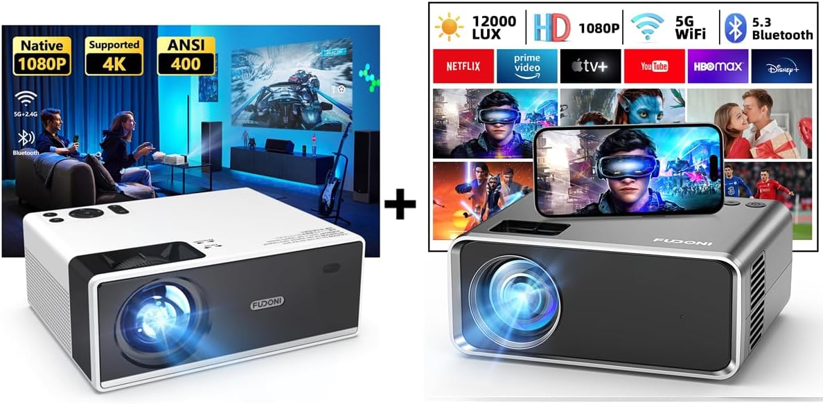 Amazon.com: FUDONI Projector P3 and WiFi Bluetooth GC666, 5G Portable ...