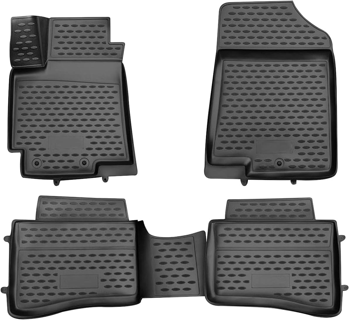 OMAC Floor Mats Fits Kia Rio 2012-2017 Black | 3D All Weather Complete ...