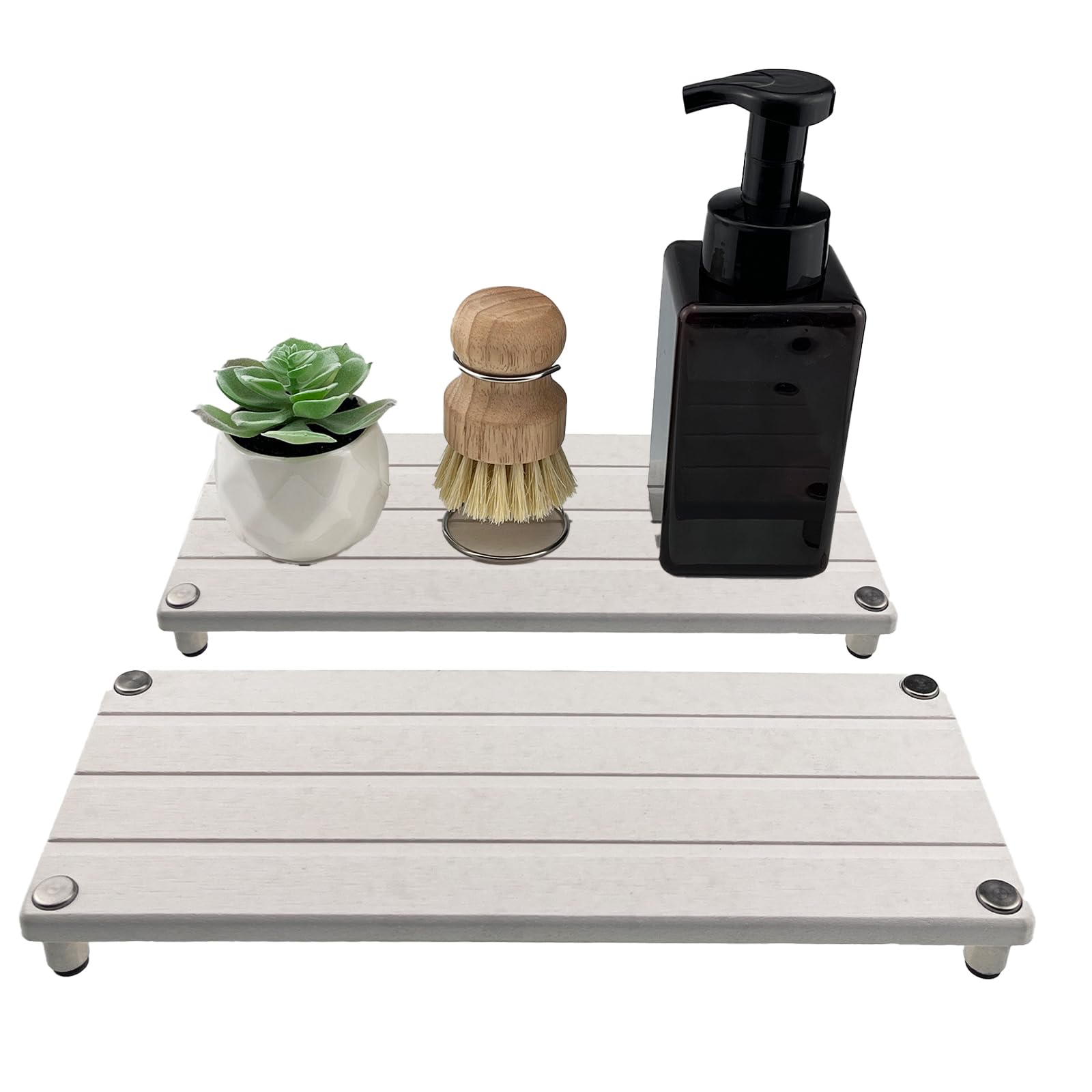 Amazon.com: 2 Pack Drying Trays with Feet, Water Absorbing Stone Trays ...