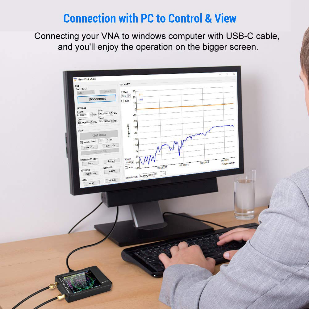 NanoVNA-H REV3.4 Vector Network Analyzer,10KHz -1.5GHz HF VHF UHF ...