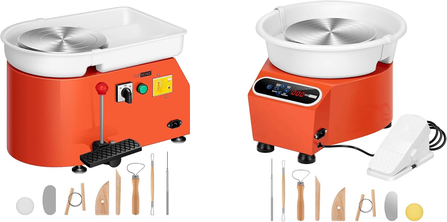 Amazon.com: VIVOHOME 25CM Pottery Wheel Forming Machine with Foot Pedal ...