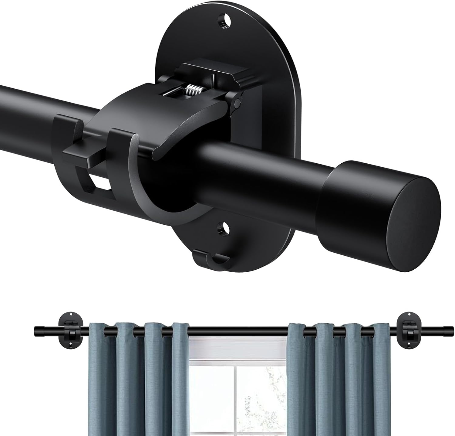 Amazon.com: Curtain Rods for Windows No Drilling 30 to 45 Inch, 5/8 ...