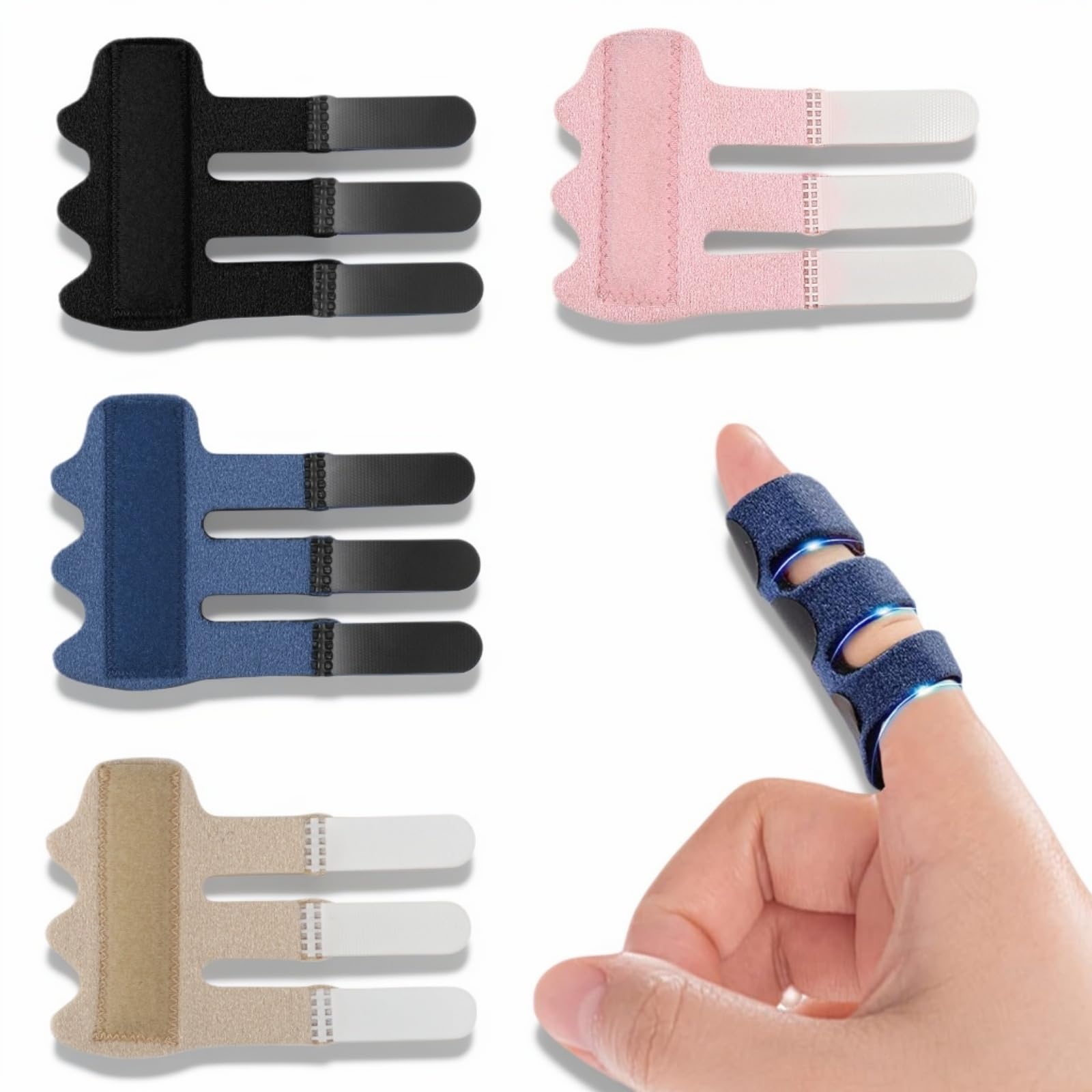 3 Straps Trigger Finger Splint Adjustable Support for Broken Finger ...