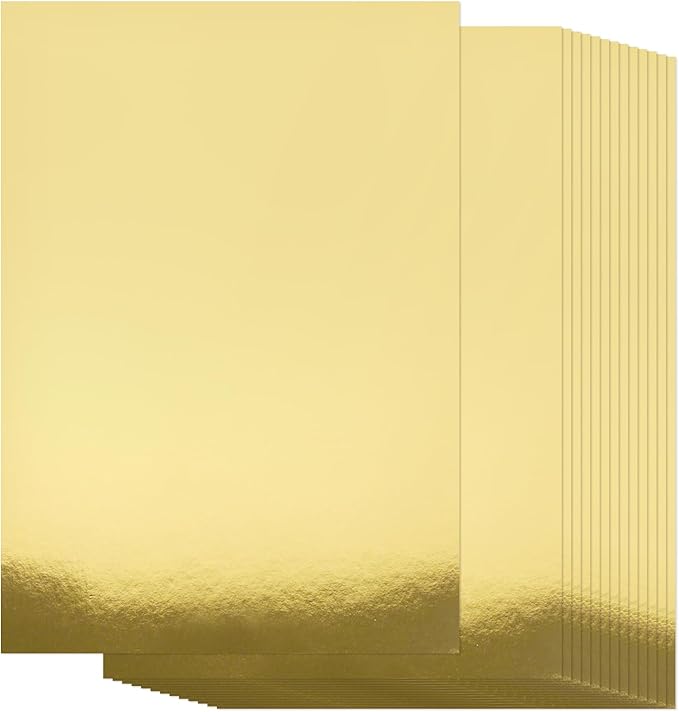 BigOtters 60 Sheets Metallic Gold Cardstock, 8.5 x 11 Inches/ 250gsm ...