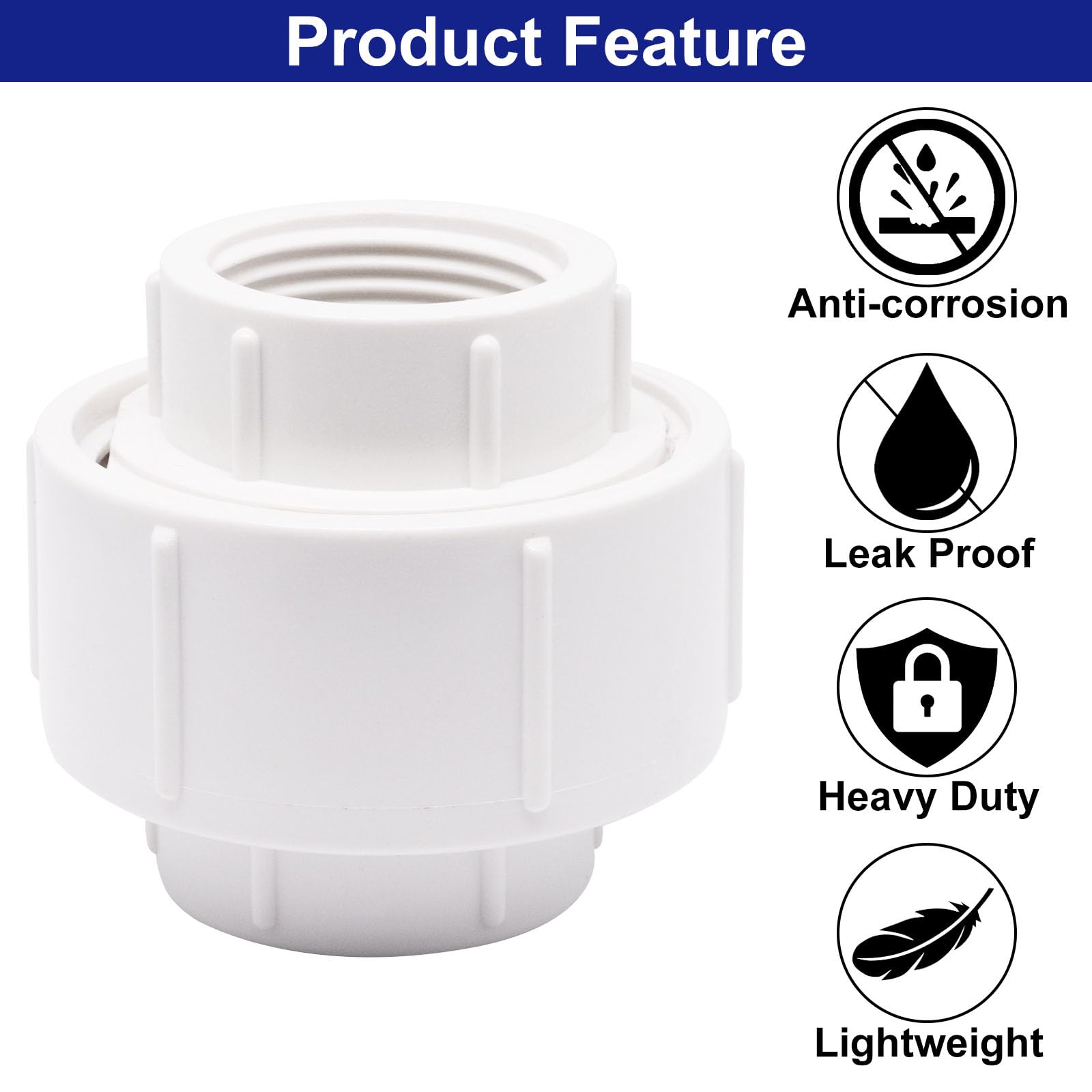 Snapklik.com : BENLIUDH 3/4 Inch PVC Pipe Union Fittings, PVC ...