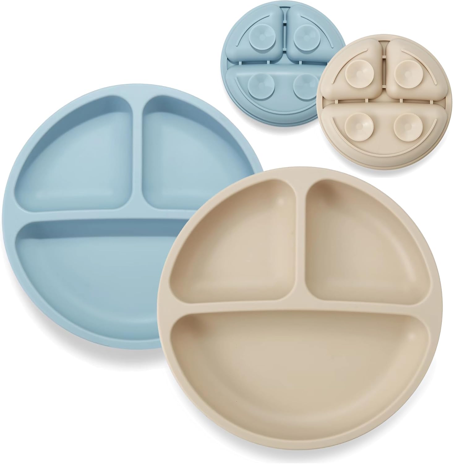 Amazon.com: PandaEar 2 Pack Toddler Plates Silicone Suction Plates for ...