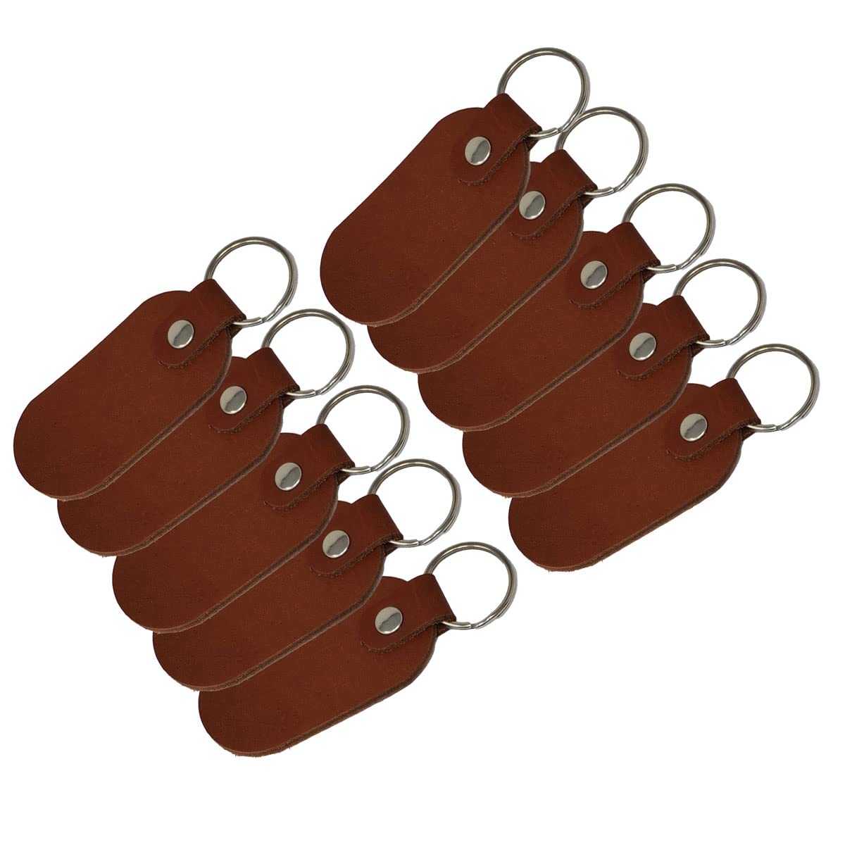 Amazon.com: Leather Keychains Engraving Ready | 10 Packs Full Grain ...