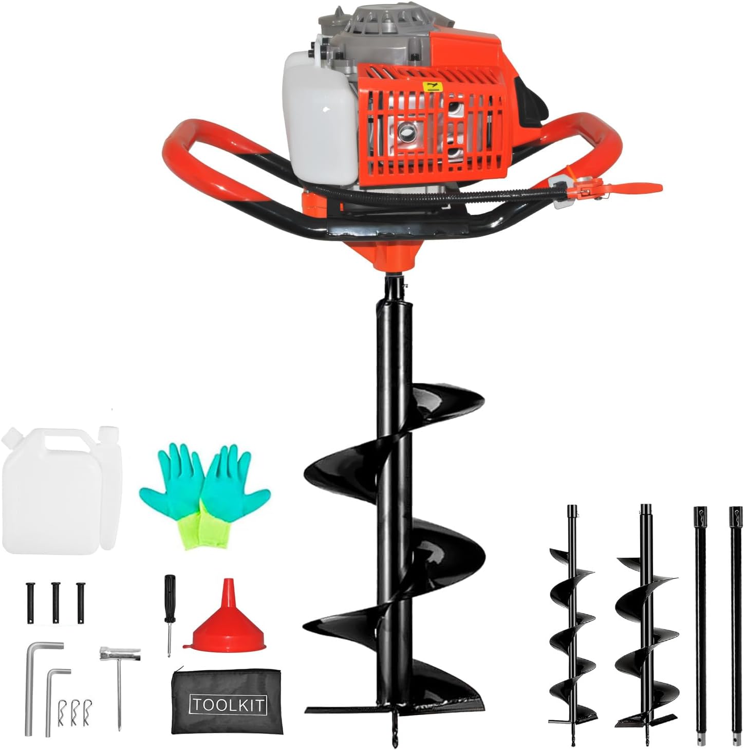 Amazon.com: 85cc 4HP Post Hole Digger Gas Powered, Gas Earth Auger/Ice ...