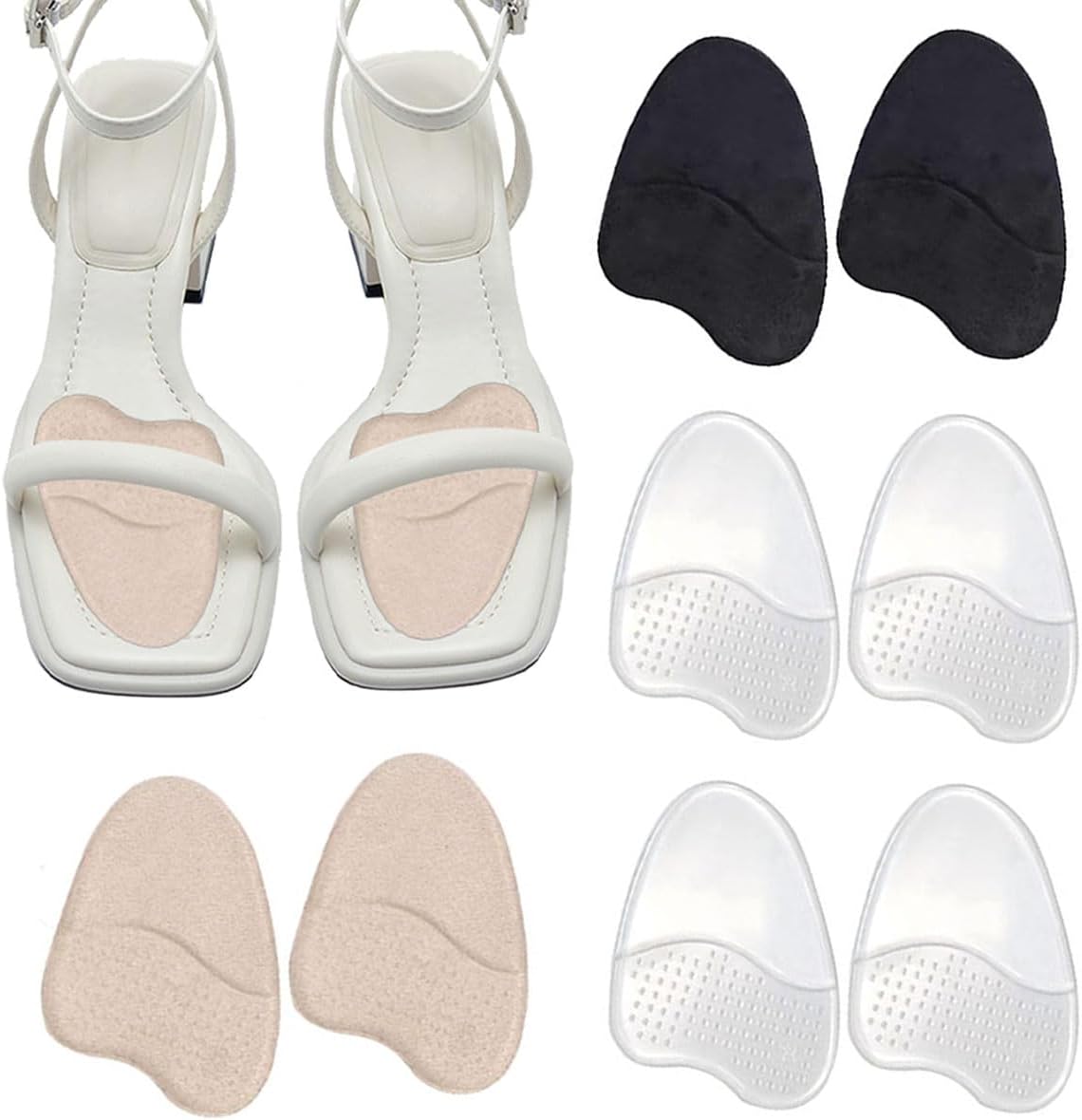 4 Pairs Metatarsal Pads Women Forefoot Pads Anti Sliding Foot Pads For ...
