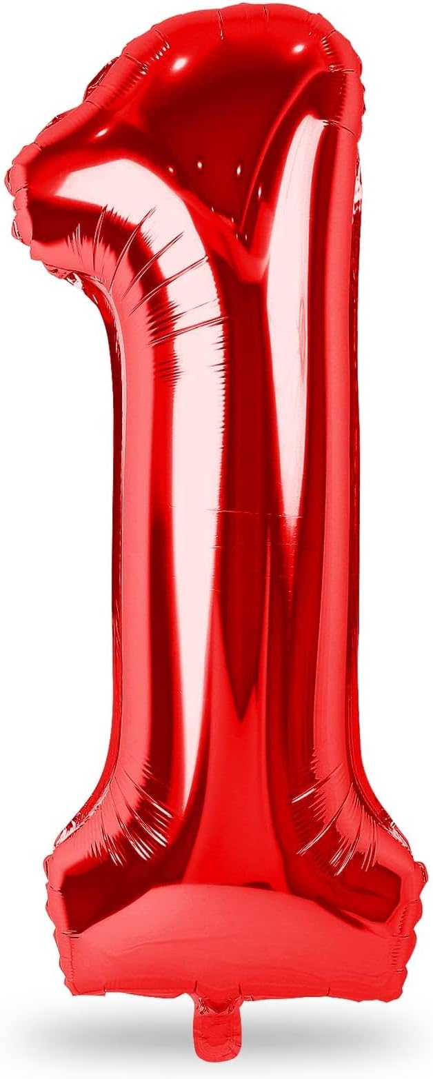 Amazon.com: Red Number 1 Balloons, 40 Inch Large Foil Number Balloons ...