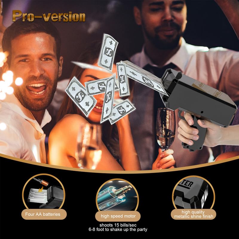 RUVINCE Money Gun Shooter Money Gun for Movies That Look Real, Prop Gun ...