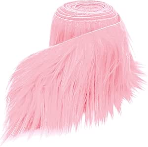 Amazon.com: Hanpinfen Fabric -Macaron Pink 2x60Inch Faux Fur Shaggy ...