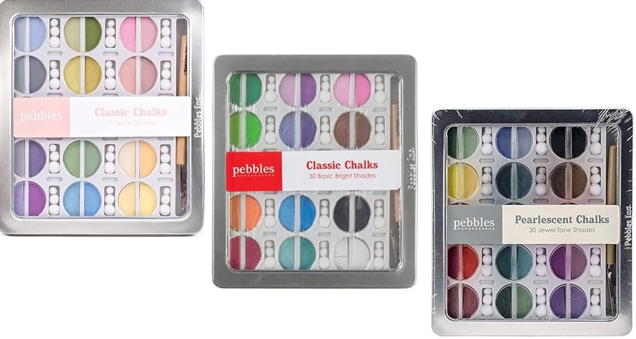 Amazon.com : Pebbles Chalks, Bundle of 3 Sets, Basic Brights, Jewel ...