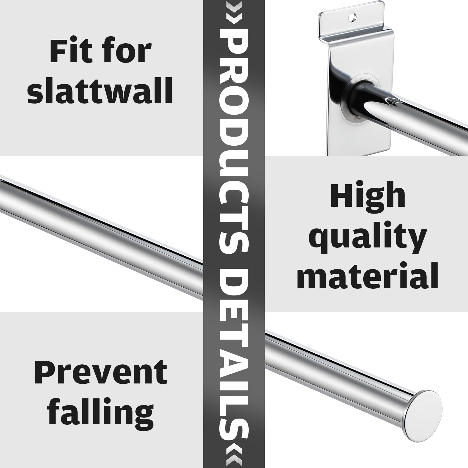 Snapklik.com : Yaocom 10 Pcs Slatwall Faceout Hooks 10 Inch Metal ...