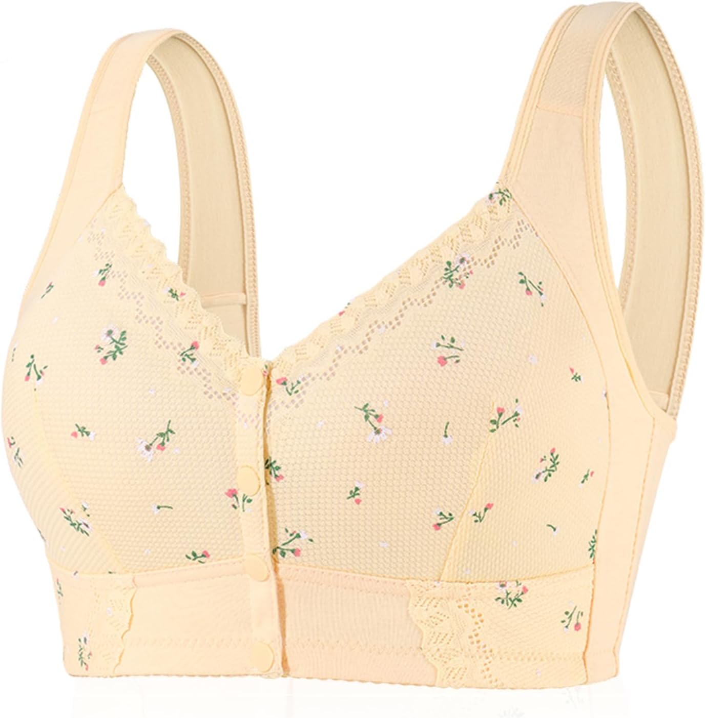 FHTECO Front Closure Bras for Older Women Gathering Plus Size Bras Thin ...