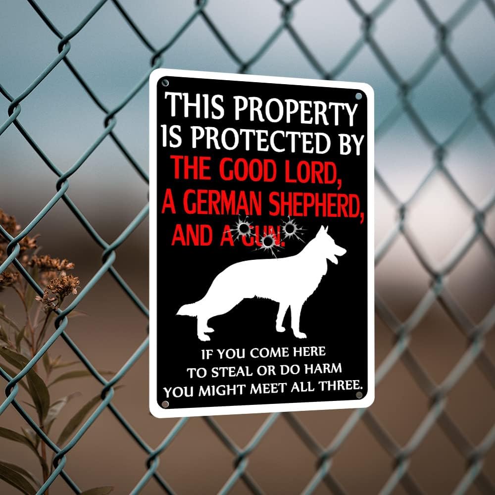 Beware Of Dog Metal Sign Funny Warning Signs For Property Is Protected ...