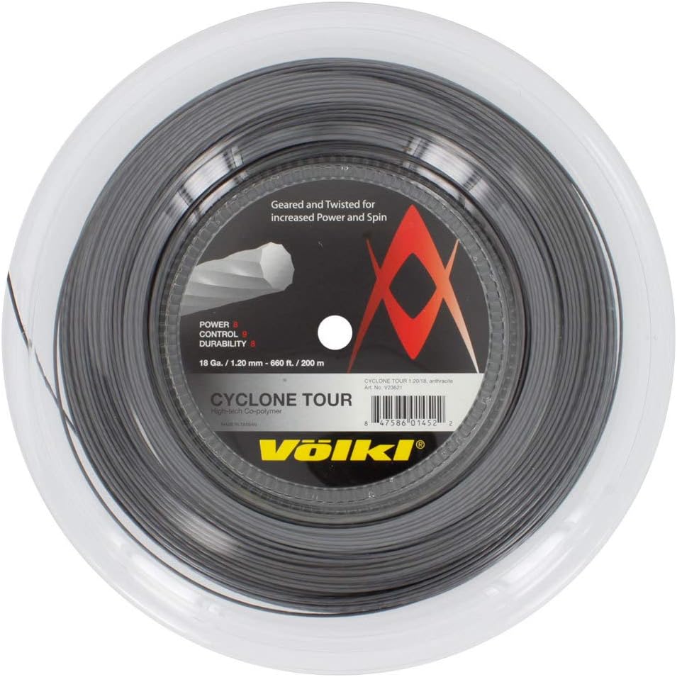 Volkl Cyclone Tour Tennis String Reel, 660', Anthracite, 18g, Racquet ...