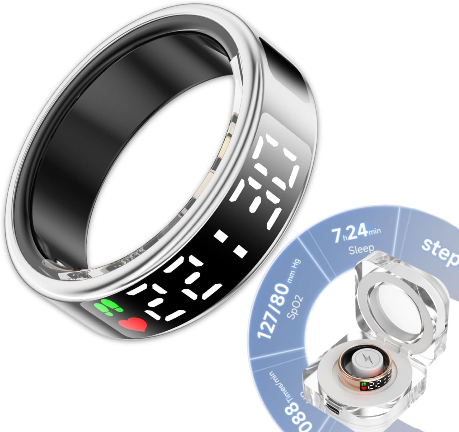 Amazon.com: Touch Screen Smart Ring for Men Women, 2024 New Fitness ...